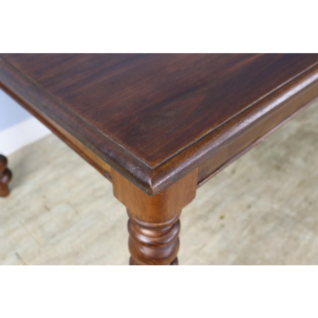 1970s Wide Oak Country Dining Table with Turned Legs | Chairish
