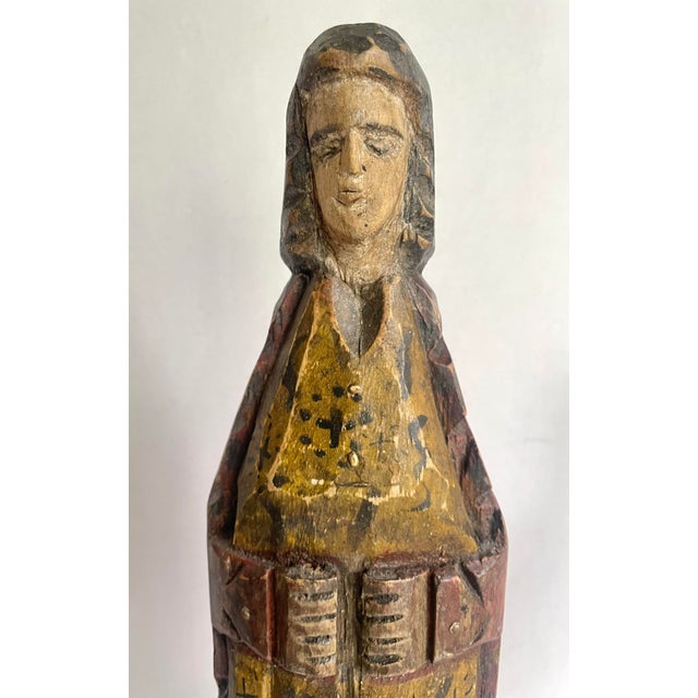 Set of 3 Rustic Carved Wood Religious Santos Figures | Chairish