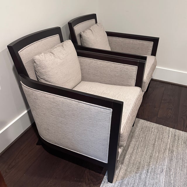 Pair of Wood Frame Bernhardt Chairs | Chairish