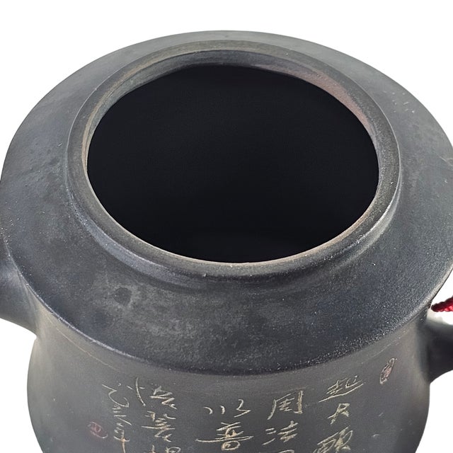 Vintage Chinese Yixing Zisha Black Teapot Ceramic 20th C 2.75 In | Chairish