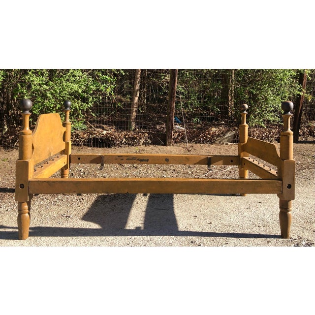 Late 19th Century Antique Hand Painted Rope Bed | Chairish