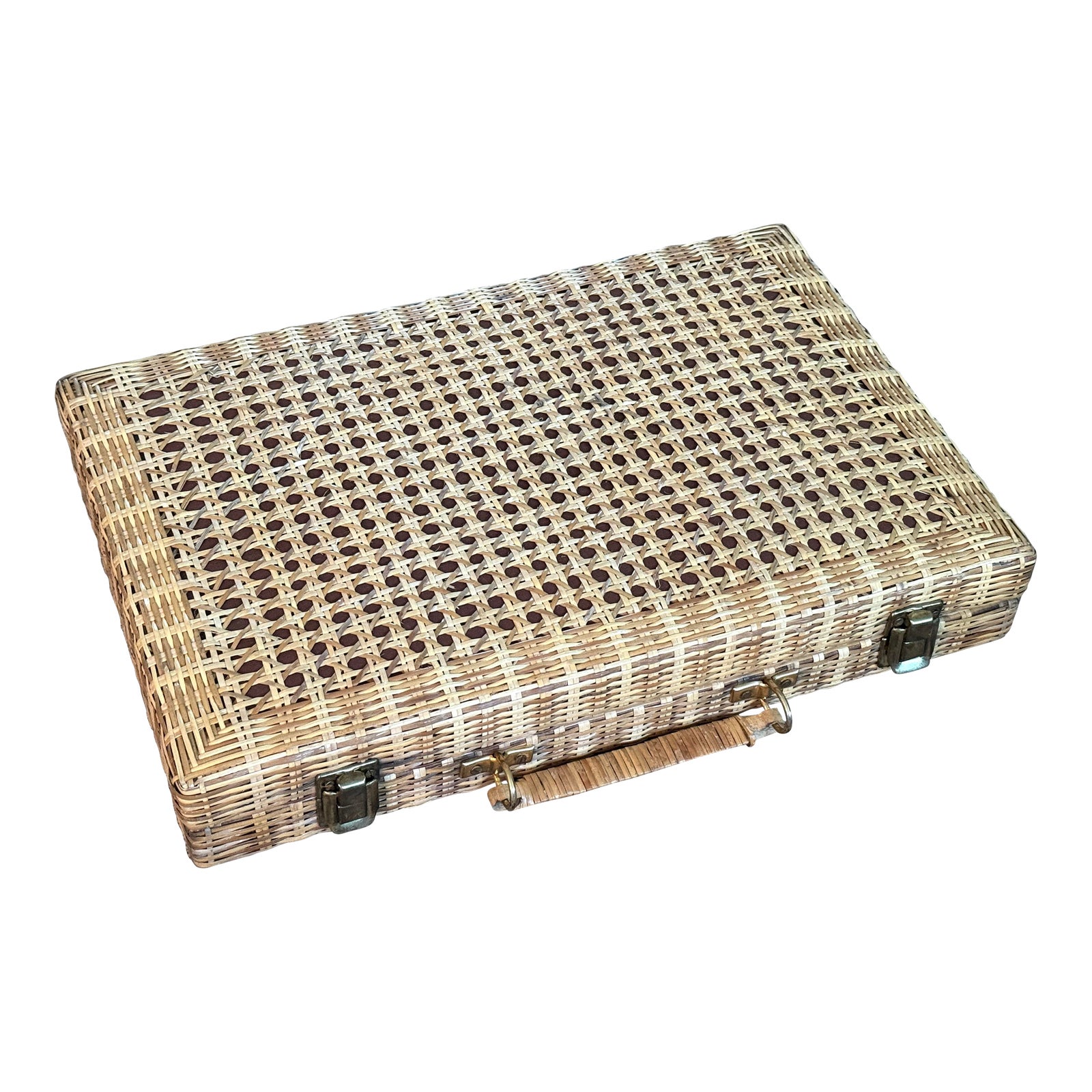 Vintage Wicker Rattan and Caning Backgammon Set | Chairish