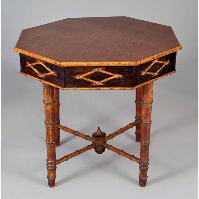 Antique Faux Bamboo Center Table | Chairish