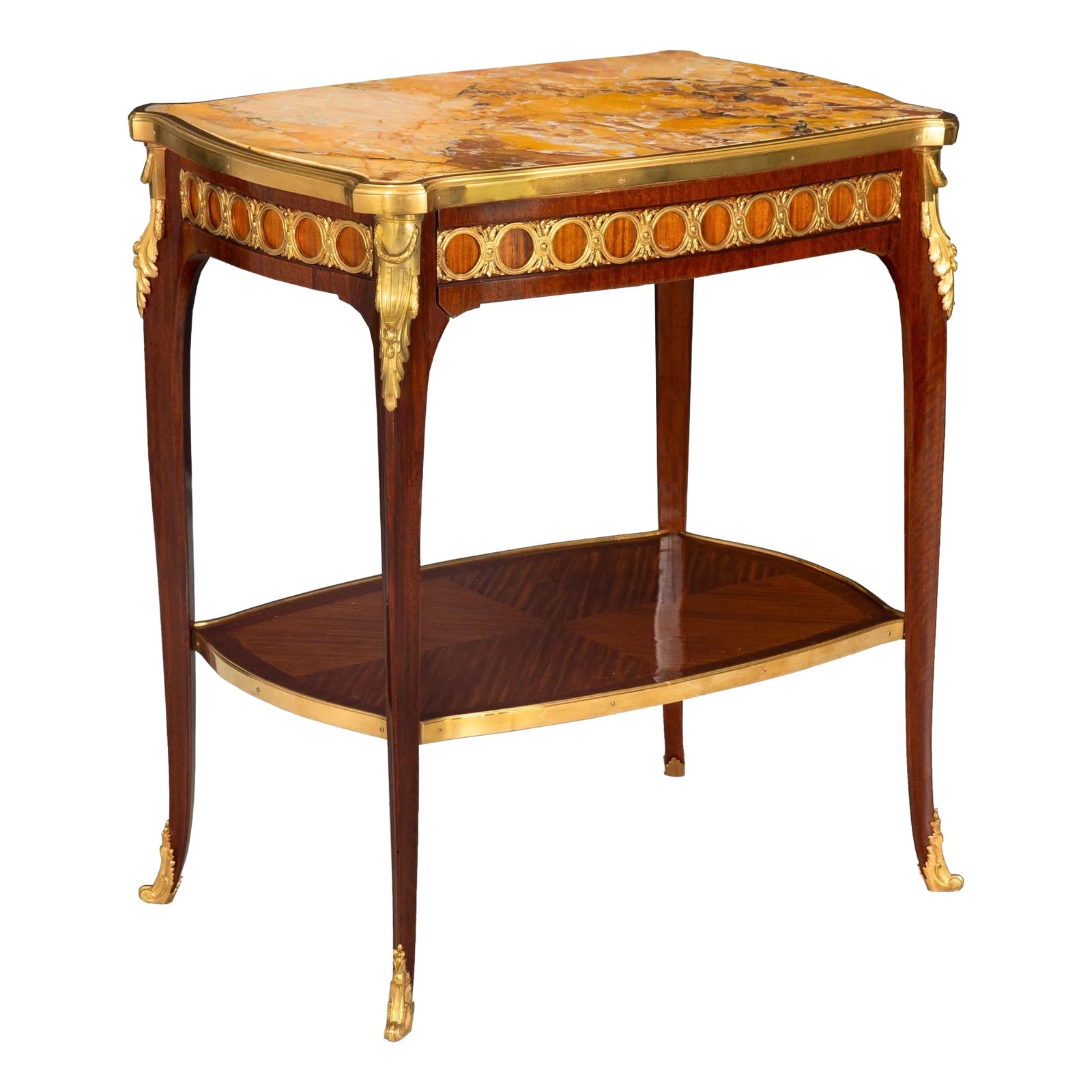 French Louis XV Style Bronze and Marble Side Table Ca. 1910 by Haentges ...