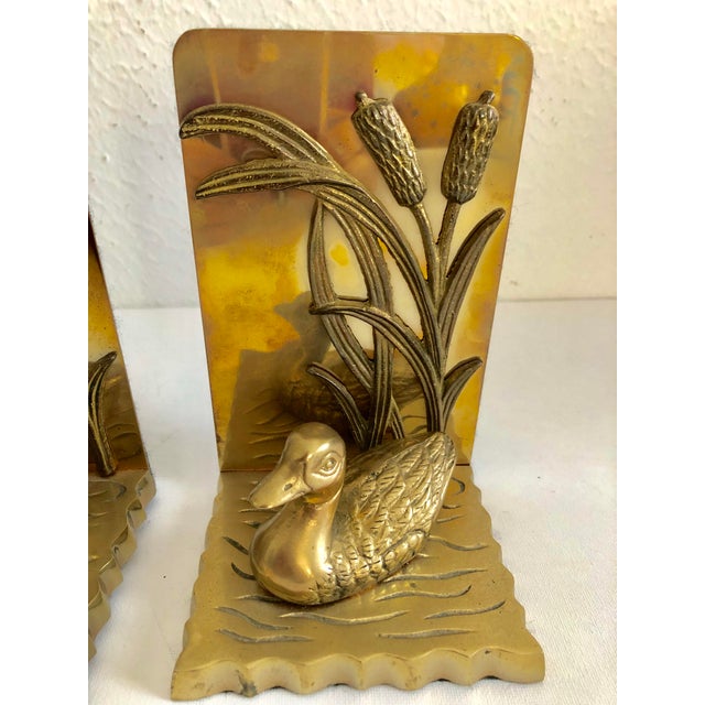 Vintage Brass Duck Bookends - a Pair | Chairish