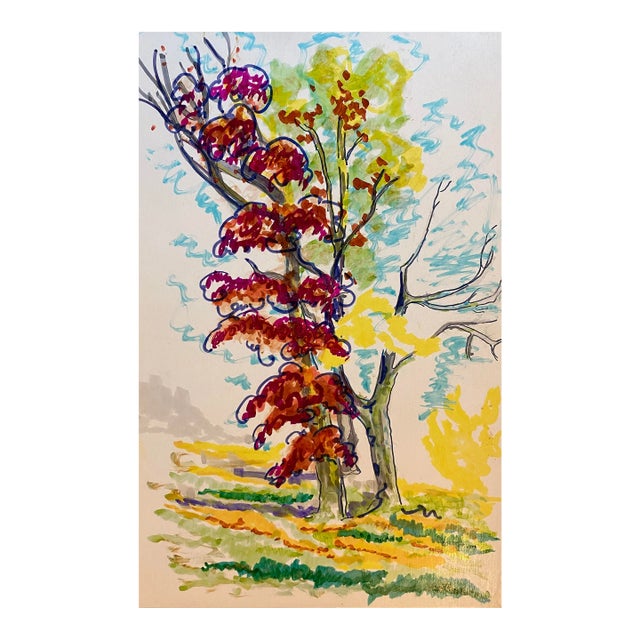 1960s Alexandra Merker Duck Pond New Jersey Painting | Chairish