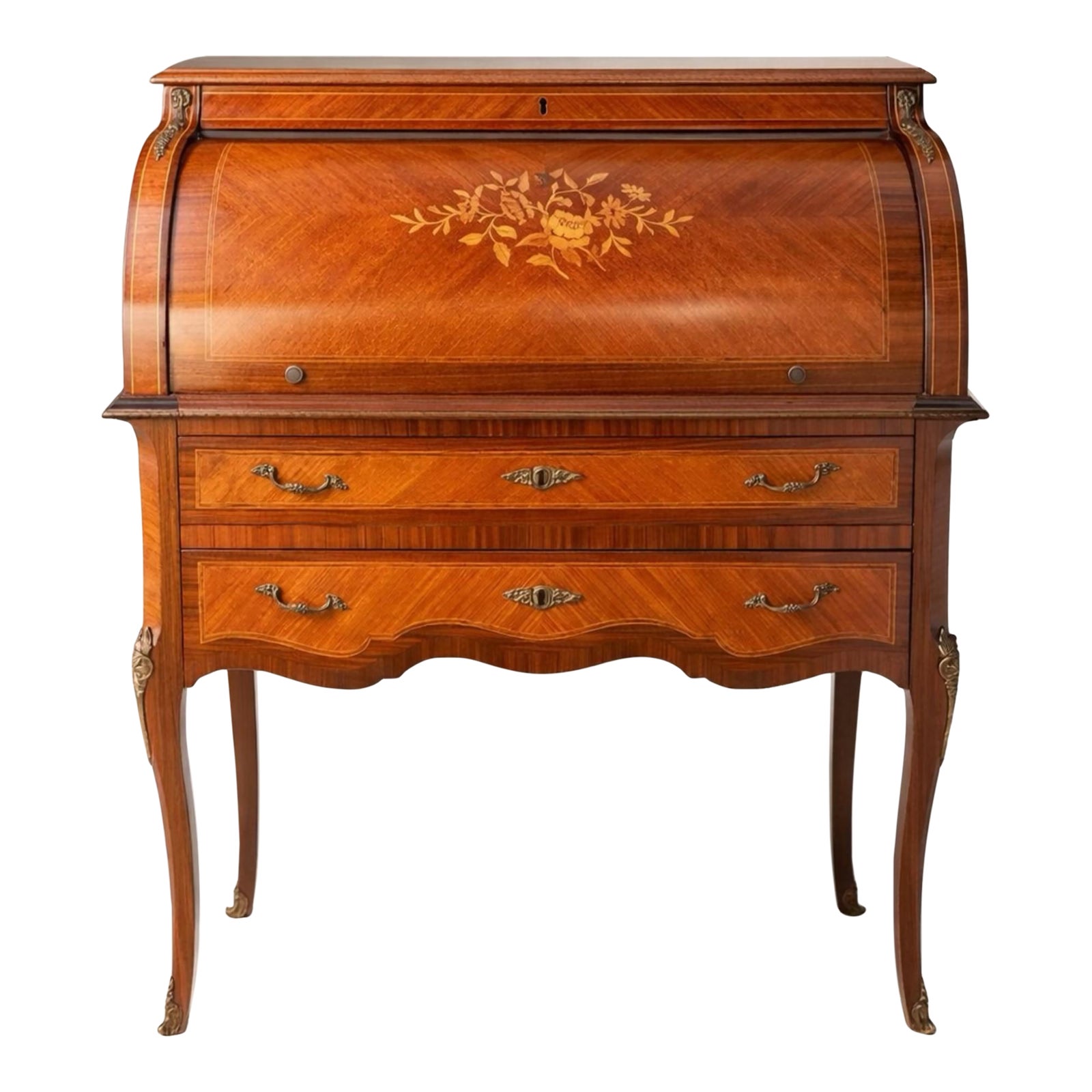 English Cylinder Roll Top Secretary Desk by H & L L Epstein ...