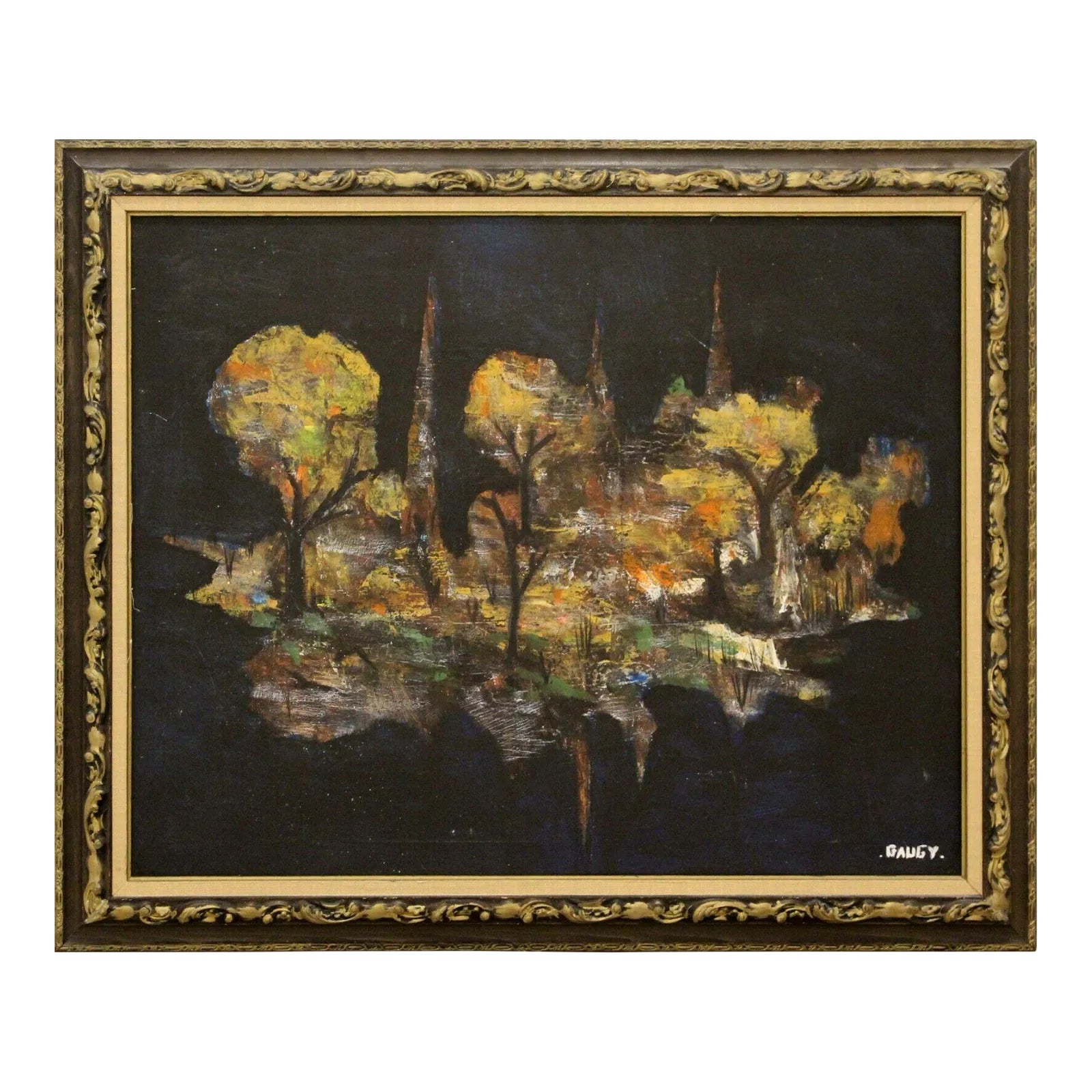 Mid 20th Century Abstract Landscape Oil on Canvas Painting by Jean ...