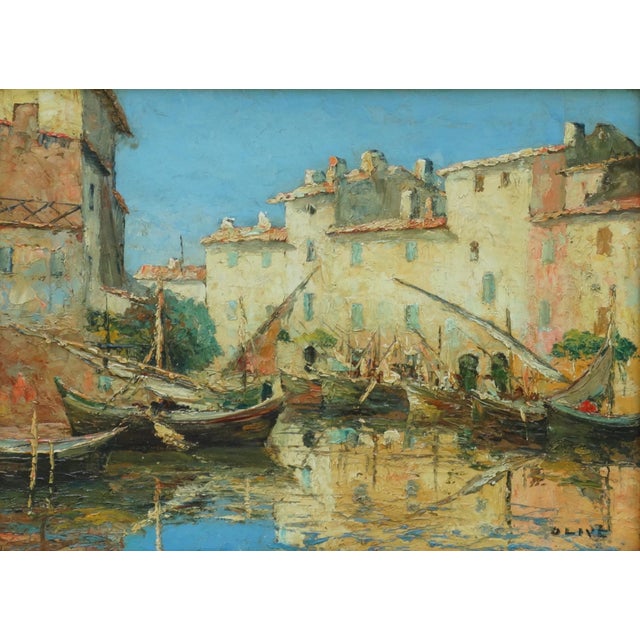 'Martigues' Oil French Impressionism Painting by Henri Olive (1898-1980) | Chairish