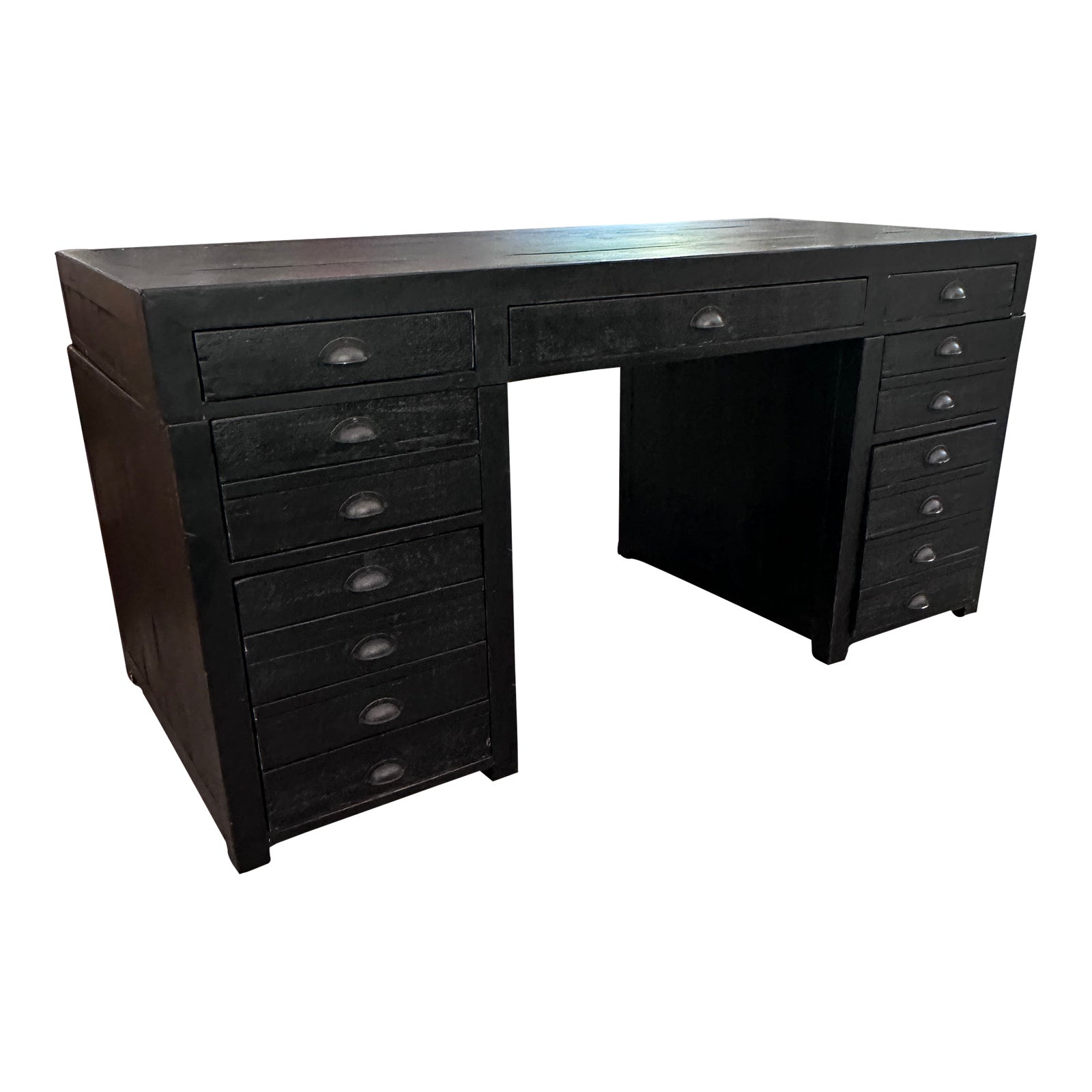 Printmakers Desk in Black | Chairish