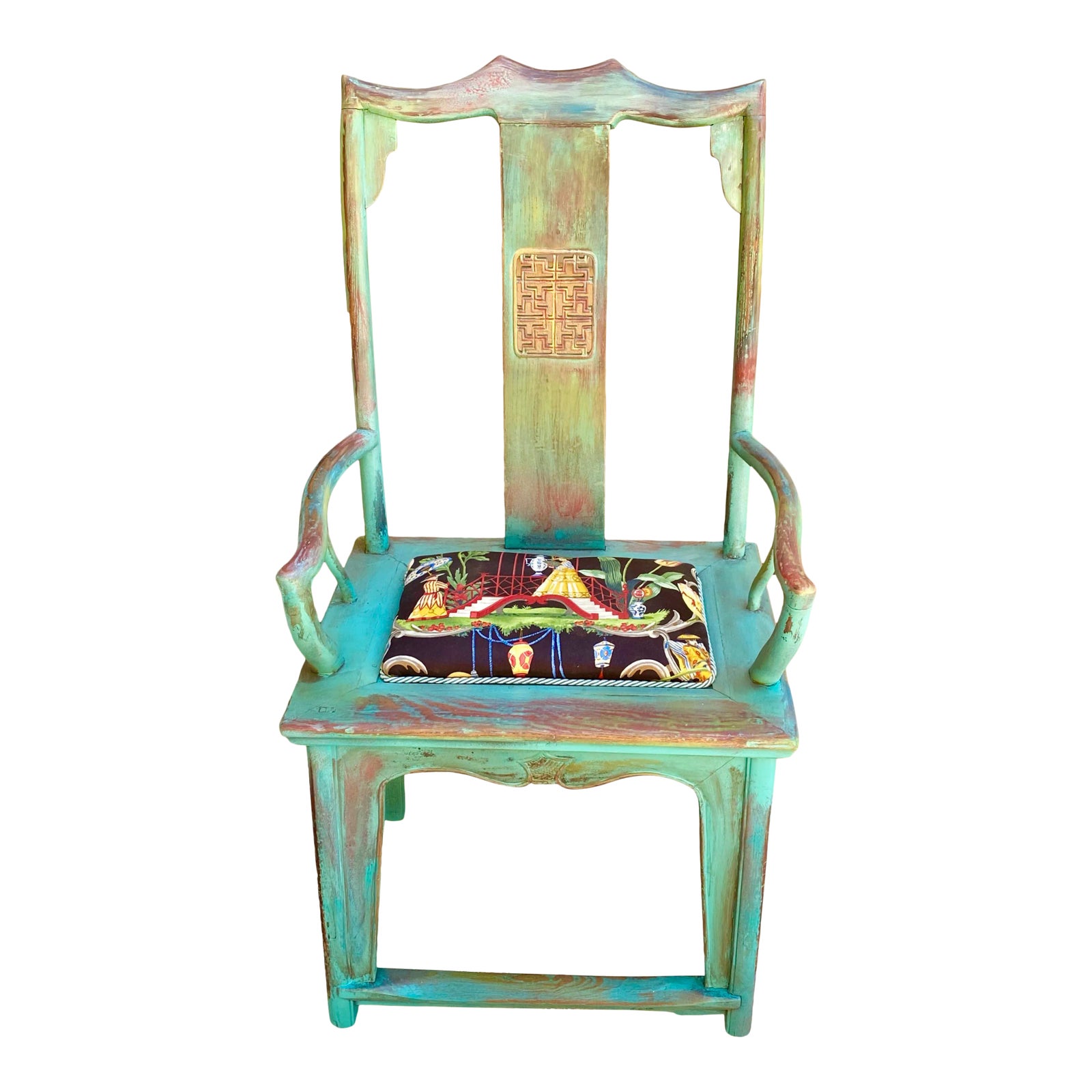 Antique Chinese Wooden Arm Chair | Chairish