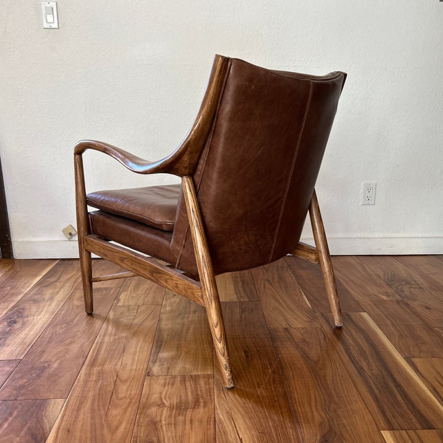 Vintage Mid Century Modern Style Leather Arm Chair by Classic Home ...