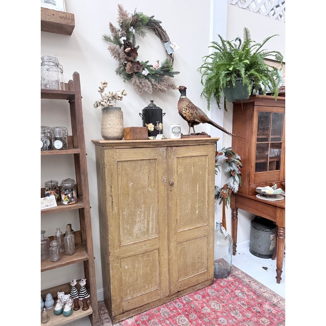 Antique Grain Painted Jelly Cupboard | Chairish