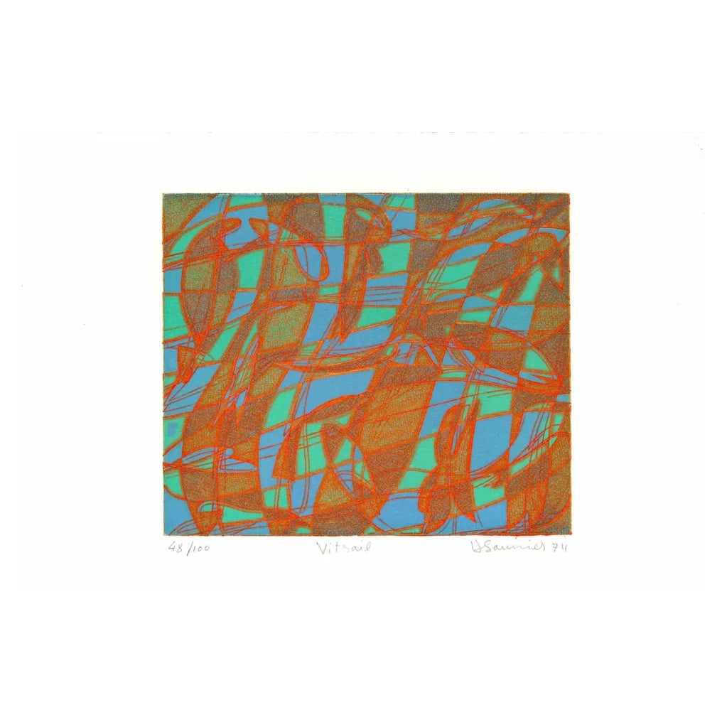 Hector Saunier, Vitrail, 1990s, Etching | Chairish