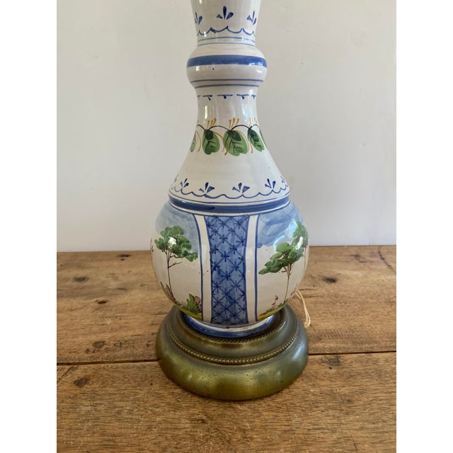 Vintage Quimper Faince Table Lamp | Chairish