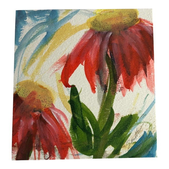 Nancy Smith Contemporary Expressionist Watercolor Botanical | Chairish