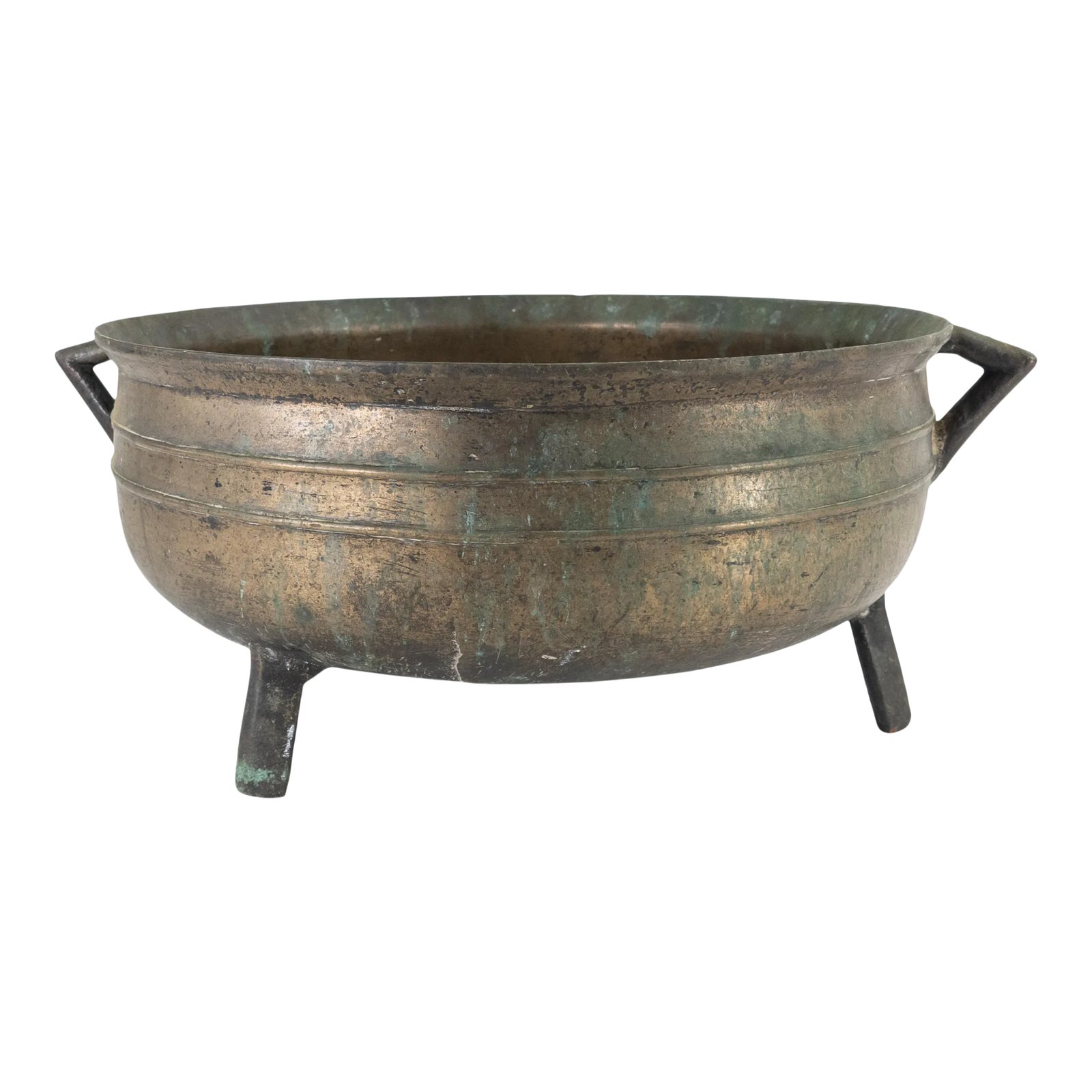 18th Century Primitive European Bronze Pot | Chairish