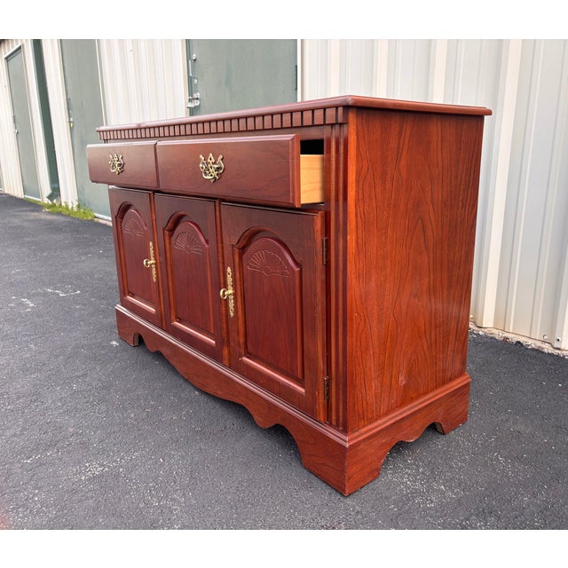Broyhill Chippendale Cherry Buffet Server | Chairish