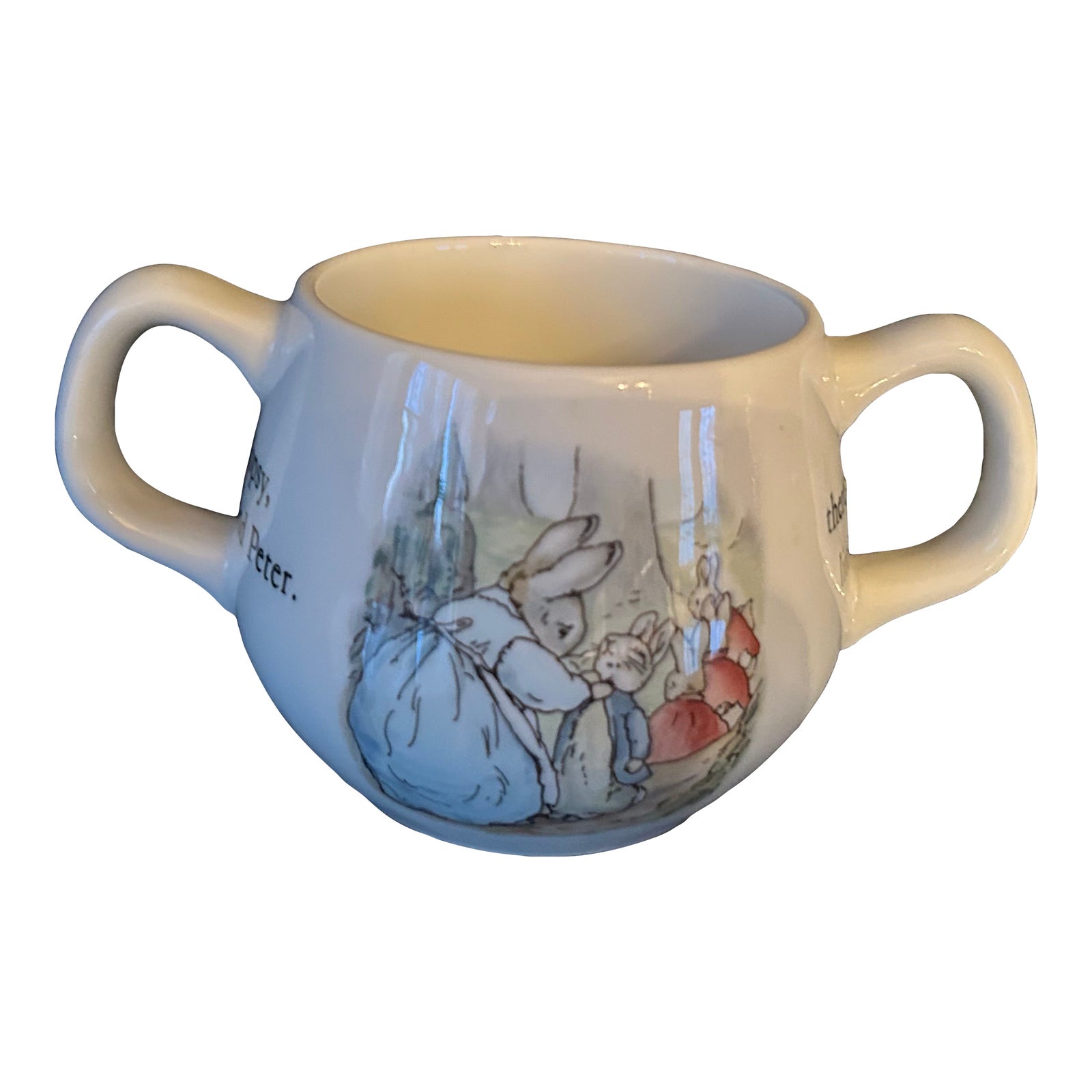 1960s Beatrix Potter Peter Rabbit Wedgwood Two Handled Baby Cup Childs ...