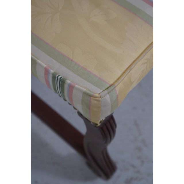 English Regency Six-Leg Mahogany Upholstered Window Bench | Chairish