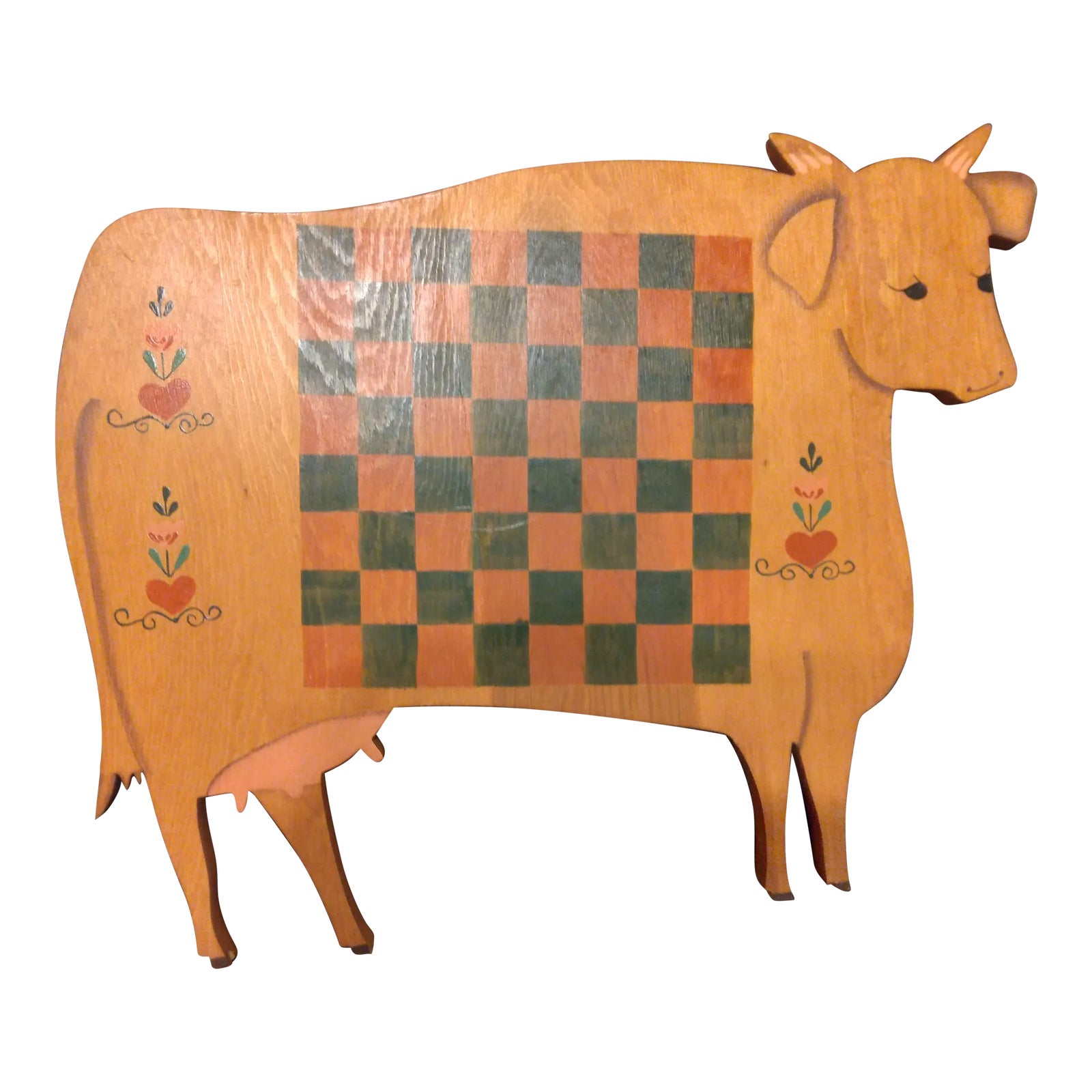 1955 Americana Farmland Wall Hanging Checkerboard | Chairish