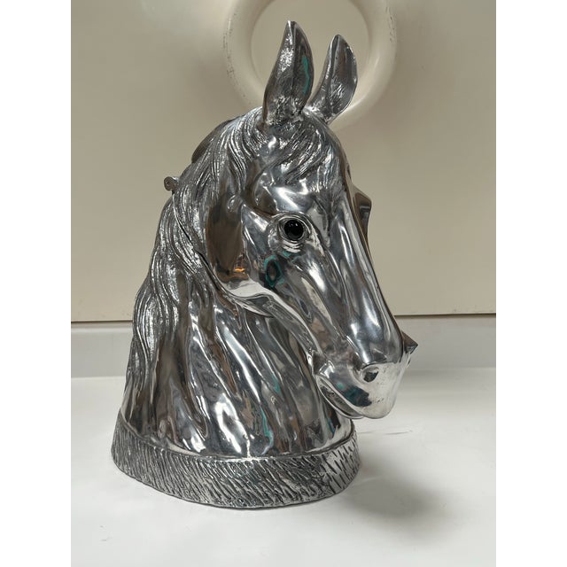 Signed 2001 Arthur Court Stallion Horse Head Ice Champagne Wine Bucket ...