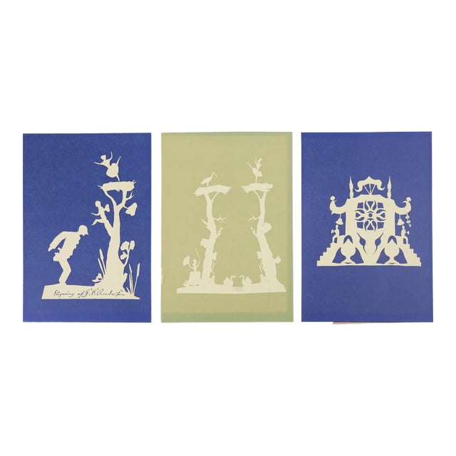 Hans Christian Andersen Silhouette Papercutting Blue Green Postcards ...