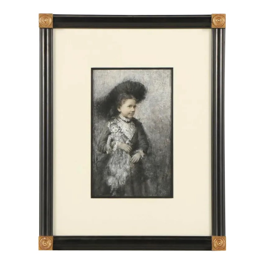 Antique Portrait of a Girl with her Doll by William Harper | Chairish