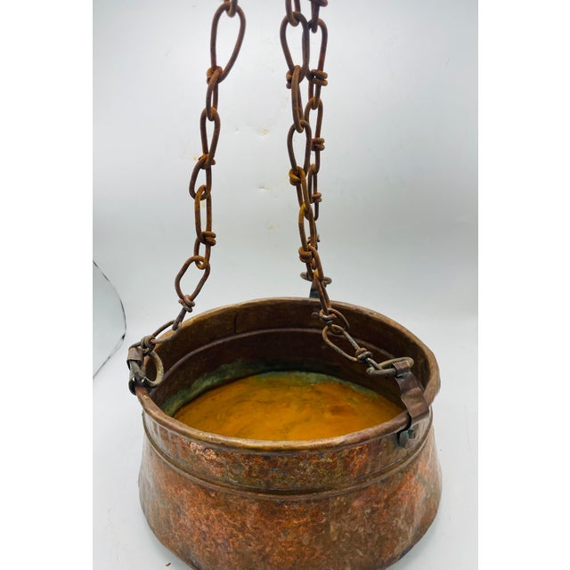 Antique Hanging Copper Pot / Planter | Chairish