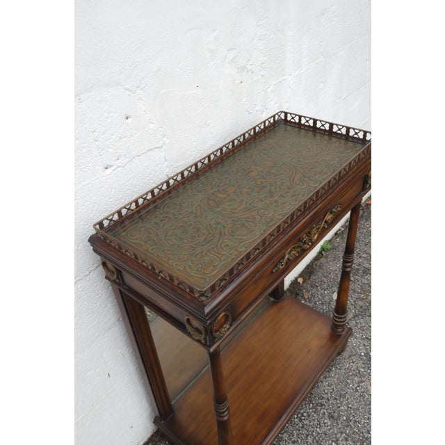 Carved Flowers Top Small Server Console Table | Chairish