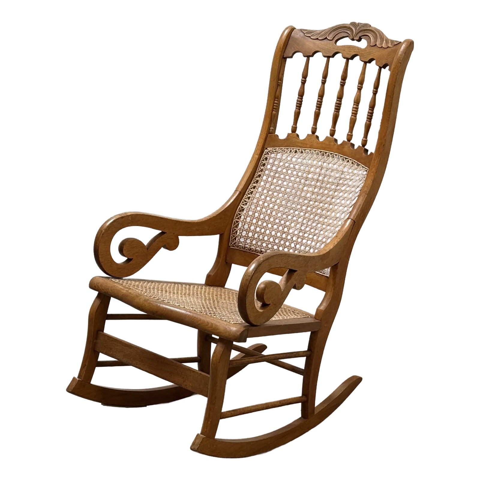 Early 20th Century American Lincoln Style Rocking Chair | Chairish