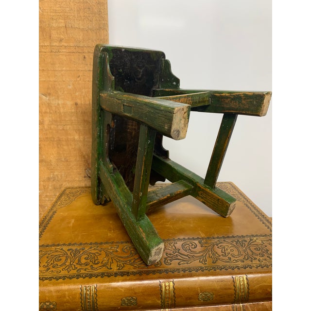 Late 19th Century Green Painted Wooden Cricket Bench | Chairish