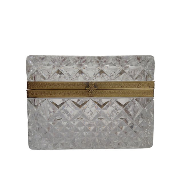 19th Century French Charles X Crystal Jewelry Box With Gilt Metal ...