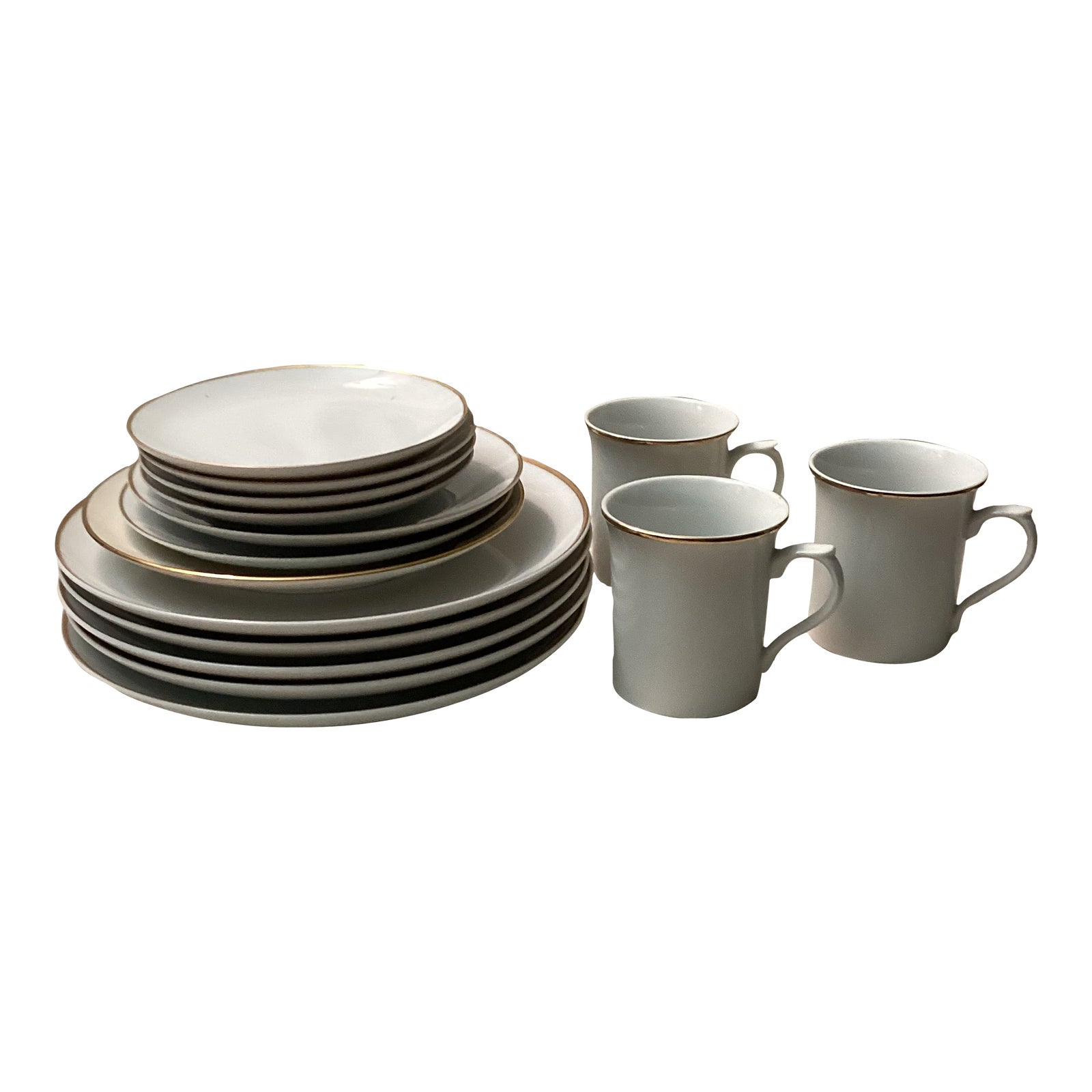 Vintage White Porcelain China Dinnerware 15 Piece Set Styled After Eli ...