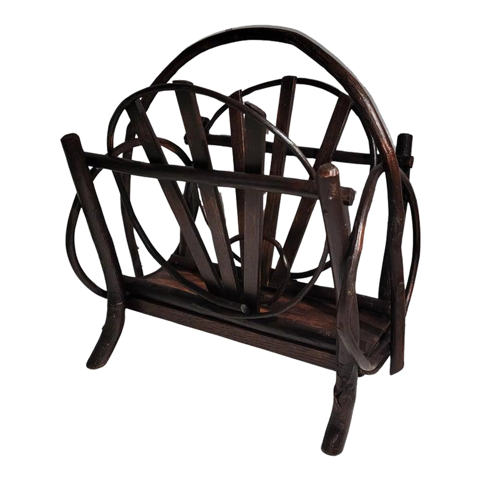Amish Hickory Magazine Rack | Chairish