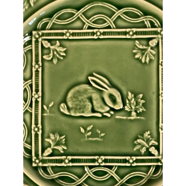 Vintage Bordallo Pinheiro Majolica Luncheon Plate With Rabbit and ...