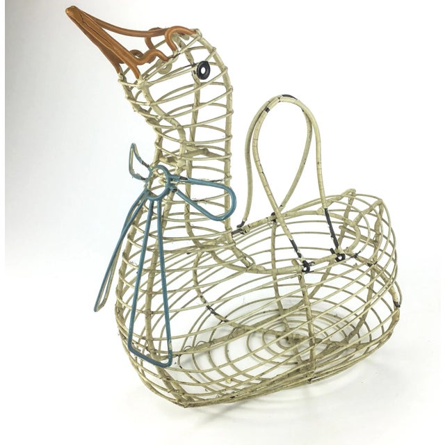 1960’s Wire Duck Basket With Handles | Chairish