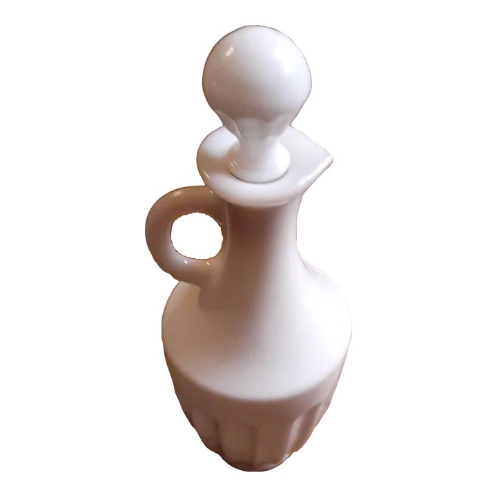 1960s Fenton Milk Glass Cruet | Chairish
