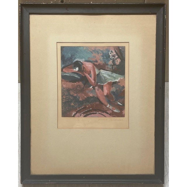 Frank Nicholas 'Resting Ballet Dancer' Modern Painting -African ...