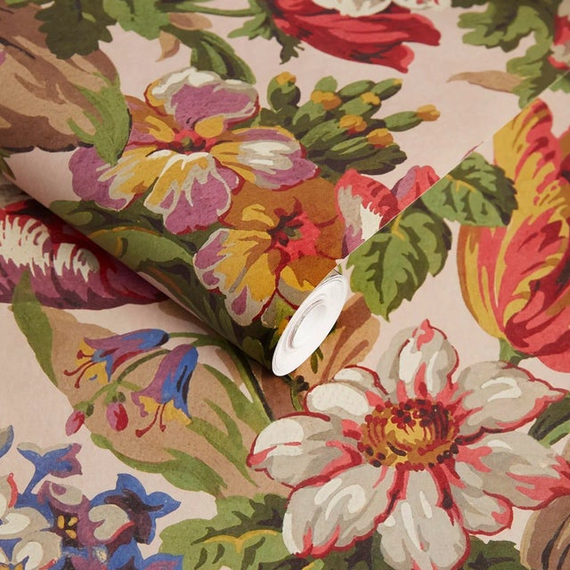 Florescence Wallpaper - Alabaster, Sample | Chairish