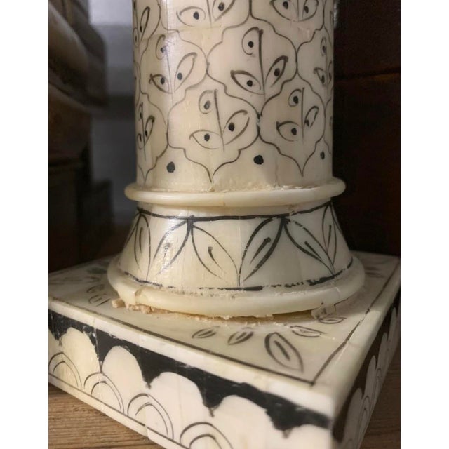 Late 19th Century Mughal Set of 3 Graduated Tessellated Bone Candle ...