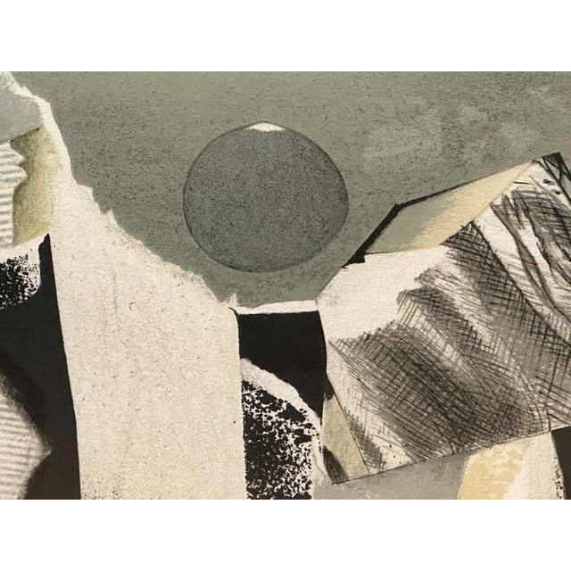 Illegible Signed Black and White Lithograph | Chairish