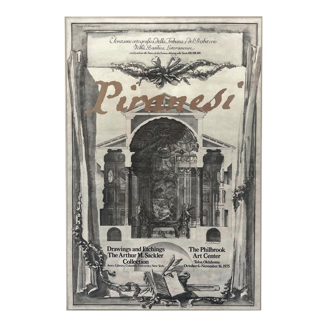 Original 1970s Framed Art Exhibition Poster, Giovanni Battista Piranesi ...