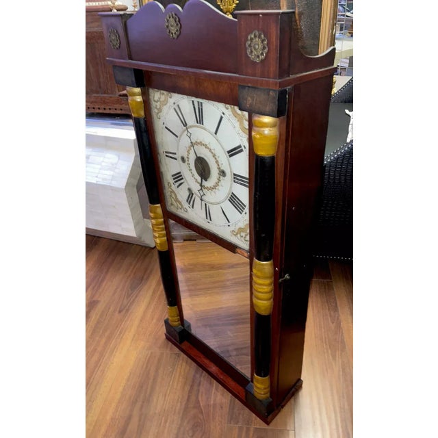 Early 1800s American Column Splat Clock by Burr & Chittenden | Chairish