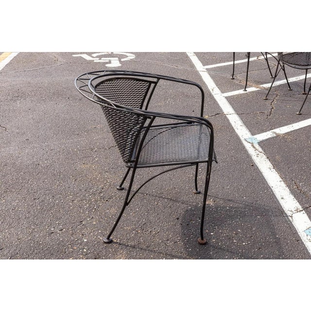 Vintage Russell Woodard Black Wrought Iron Patio Set with Table and 4 ...