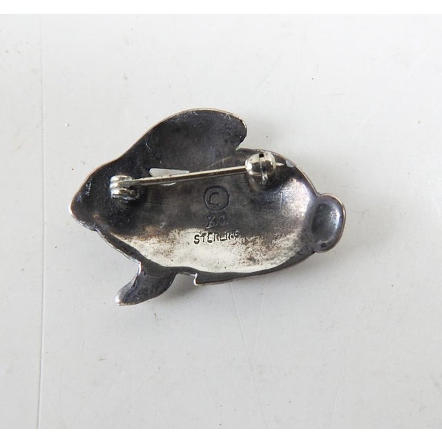 Vintage Kit Carson Engraved Sterling Silver Rabbit Bunny Pin | Chairish
