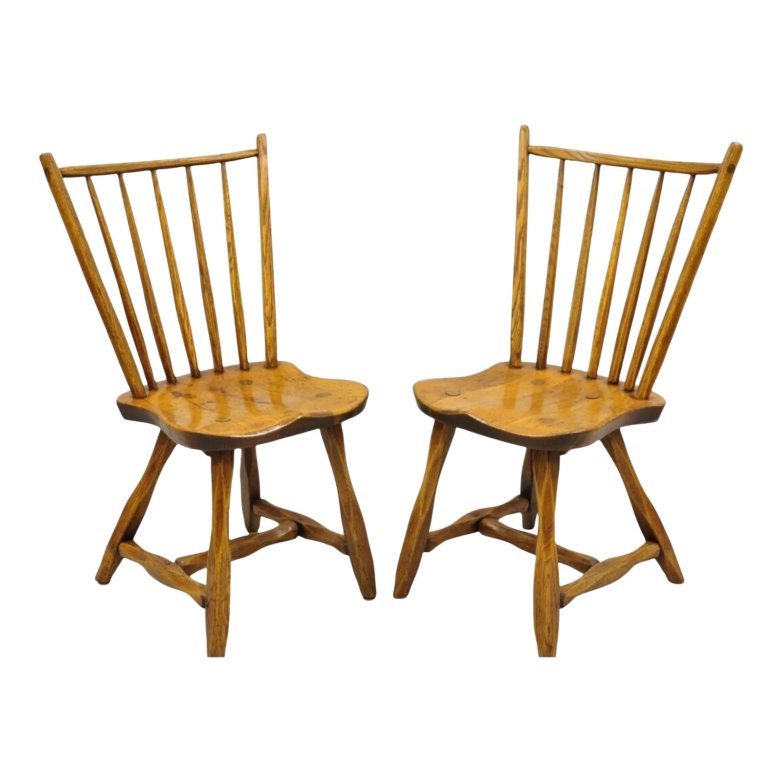 Early 20th Century Pair Antique Hunt Country Furniture Colonial Pine ...