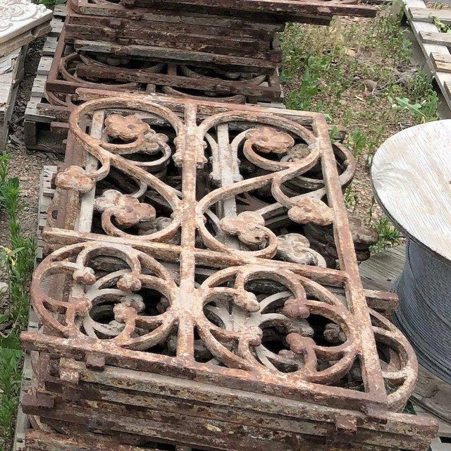 English Neo-Gothic Revival Cast Iron Fence Railings Panels - 47 Pieces ...
