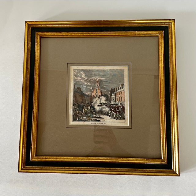 Custom Framed Boston Massacre Aqua Tint Engraving by Alonzo Hartwell ...