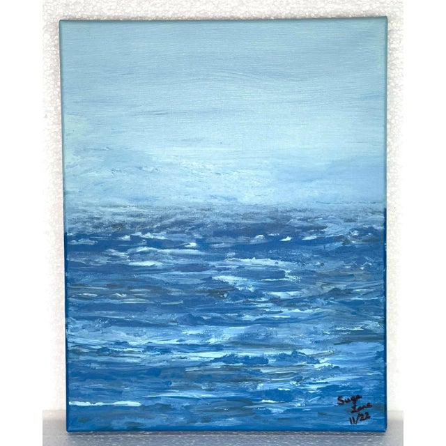 Blue Water Seascape Original Painting H2o #101 | Chairish